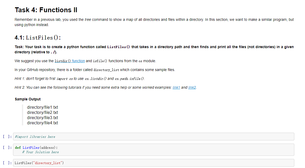 Solved Task 4: Functions II Remember in a previous lab, you | Chegg.com