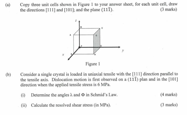 Solved (a) Copy three unit cells shown in Figure 1 to your | Chegg.com