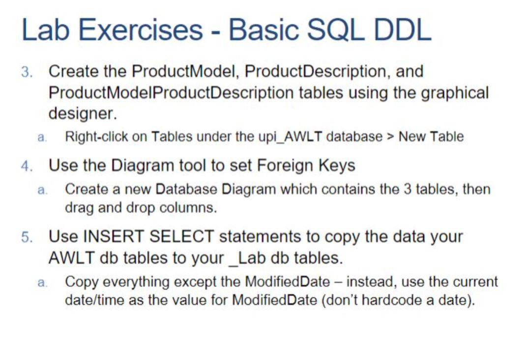THere is no database to provide so just assume the | Chegg.com