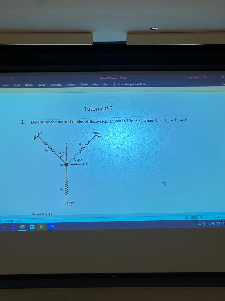 Solved 1. Determine the natural modes of the system shown in | Chegg.com