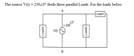 Solved Load 1 : S=25 kVA, PF=0.67 inductive.Load 2 : P=5 kW, | Chegg.com