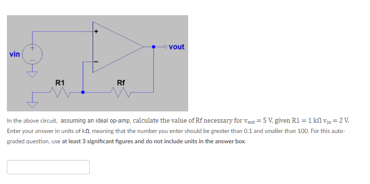 Solved vout vin R1 Rf In the above circuit, assuming an | Chegg.com