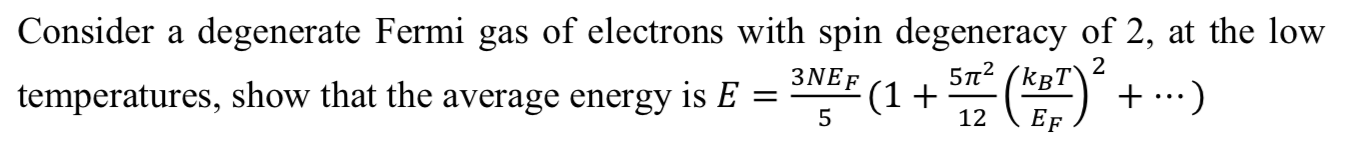 Solved Consider a degenerate Fermi gas of electrons with | Chegg.com