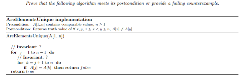 Solved Prove that the following algorithm meets its | Chegg.com