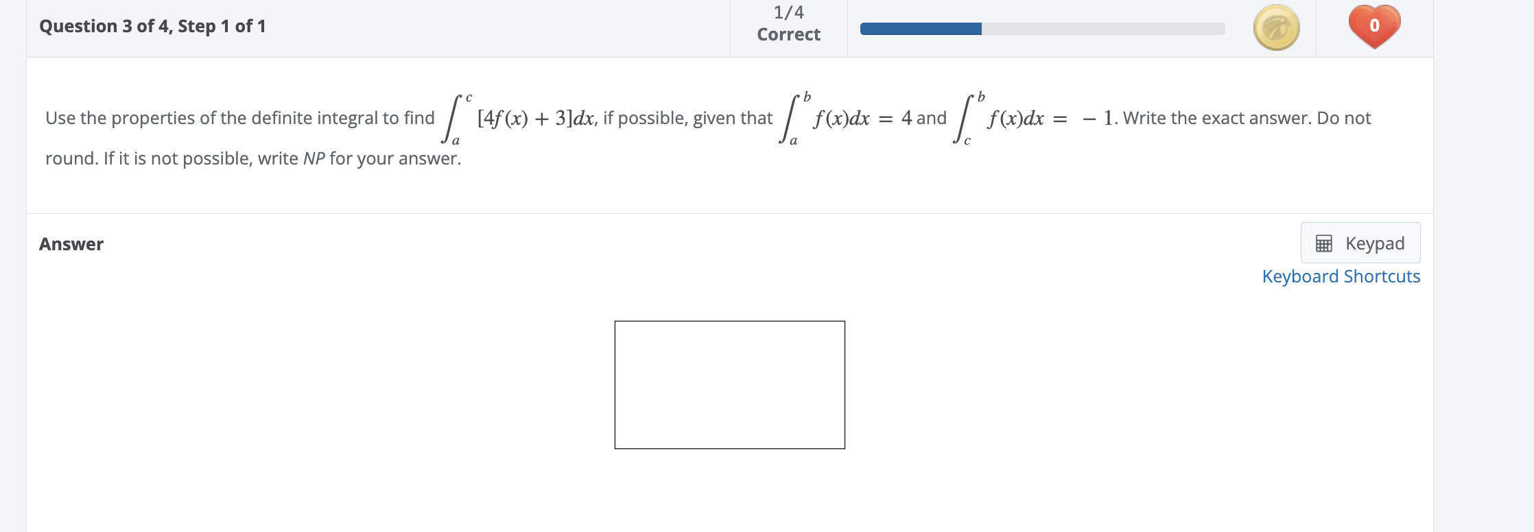 Solved Use the properties of the definite integral to find | Chegg.com
