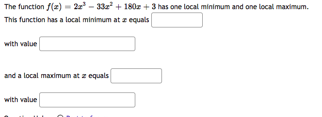 Solved The function f(x) = 2x + 2x¯ has one local minimum | Chegg.com