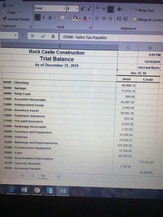 L67 A B C D E Rock Castle Construction Balance Sheet | Chegg.com