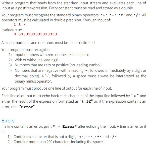 Write a program that reads from the standard input | Chegg.com