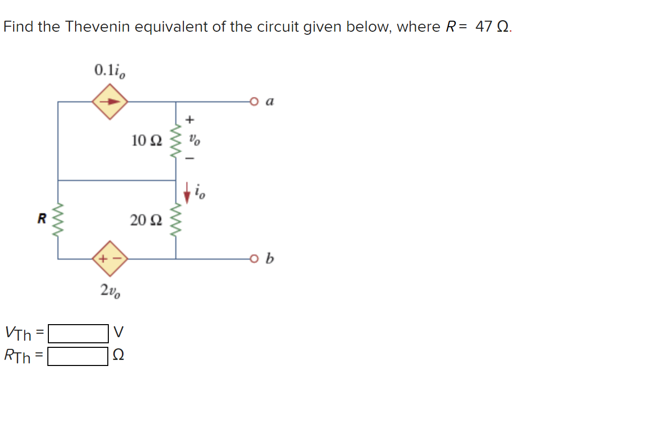 Solved Find the Thevenin equivalent of the circuit given | Chegg.com