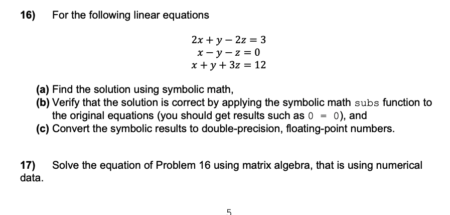 Solved 14) Create the following symbolic expressions: (a) | Chegg.com