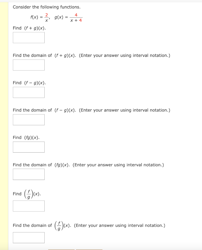 Solved Consider the following functions. f(x)=x2,g(x)=x+44 | Chegg.com
