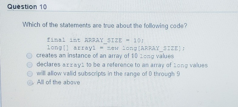 Solved Question 10 Which of the statements are true about | Chegg.com