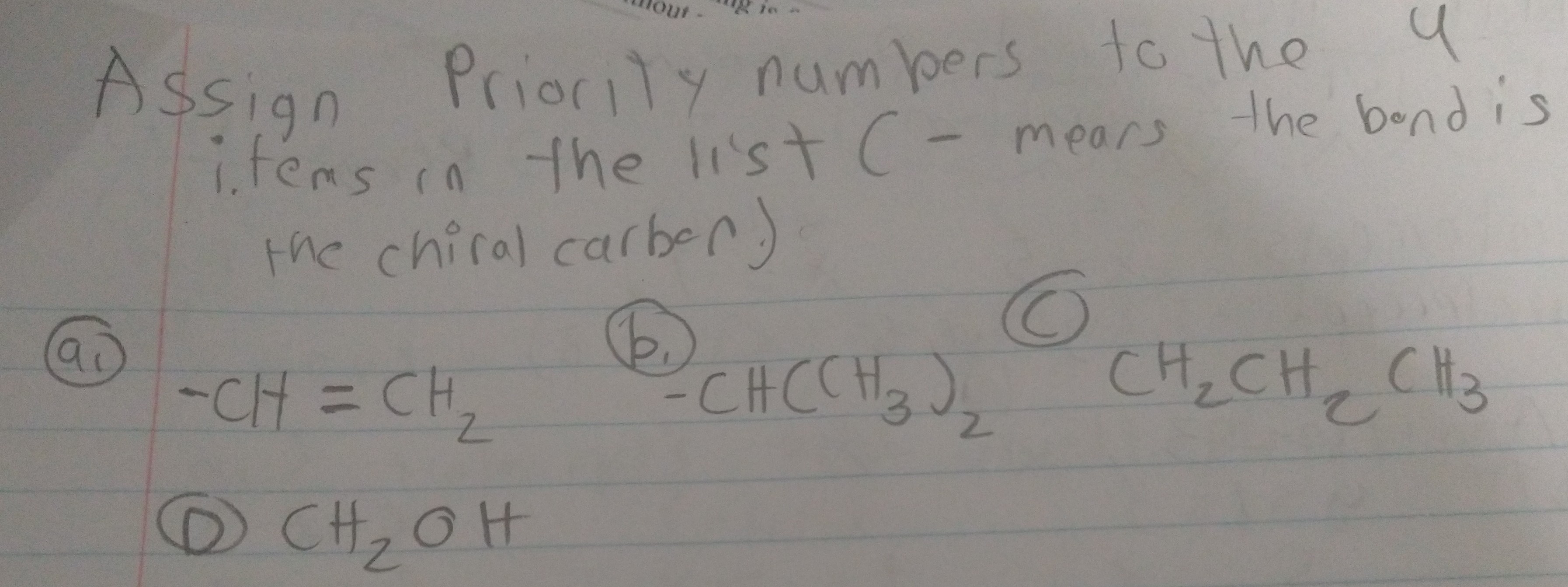 Solved Assign relative priority numbers to the four items | Chegg.com