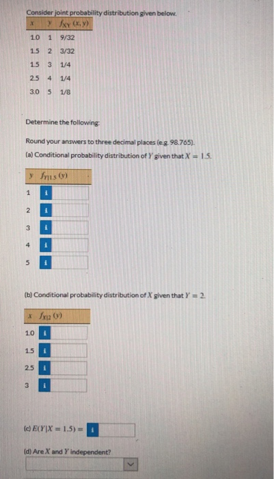 Solved Consider joint probability distribution given below. | Chegg.com