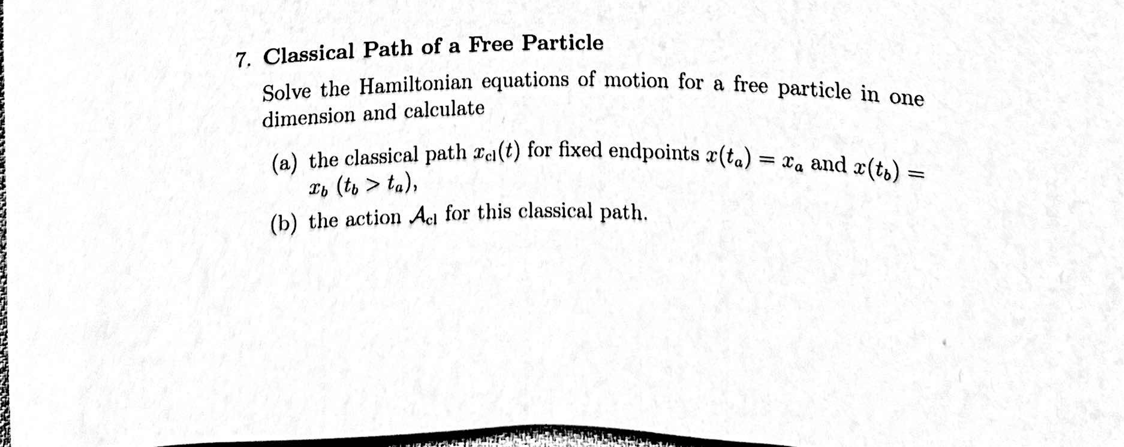 Solved Classical Path of a Free ParticleSolve the | Chegg.com