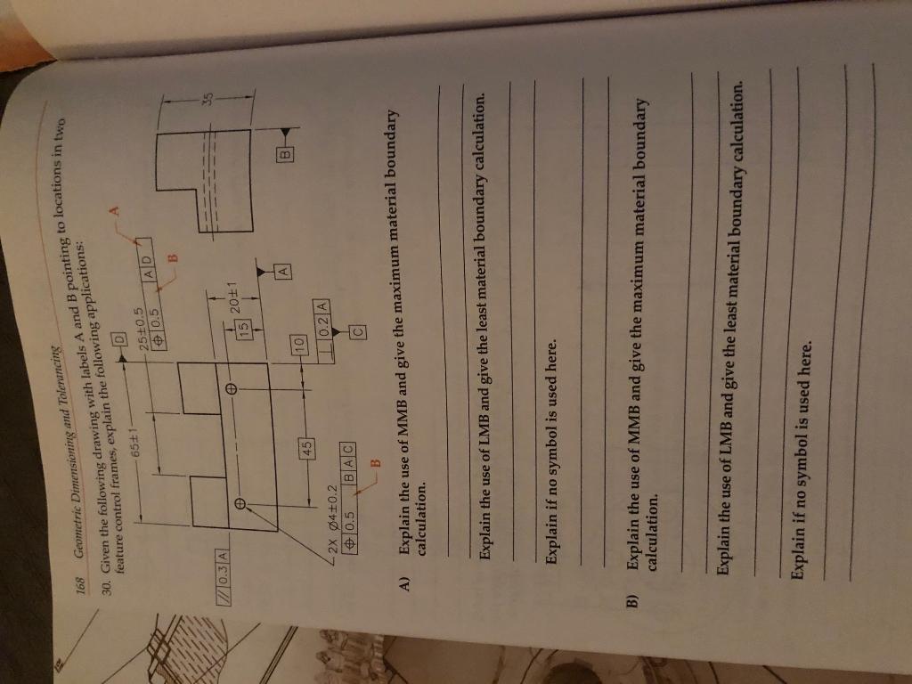 Solved Geometrie Dimensioning and Tolerancing 30. Given the | Chegg.com