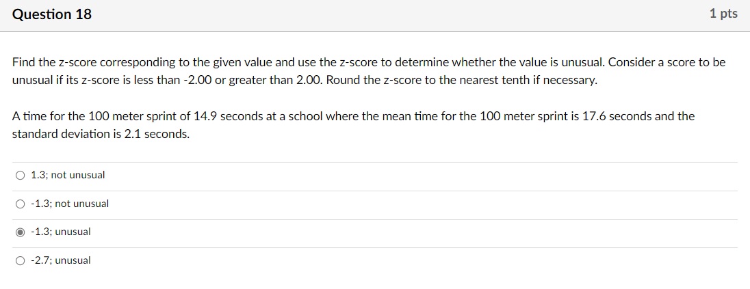 Solved Find the z-score corresponding to the given value and | Chegg.com