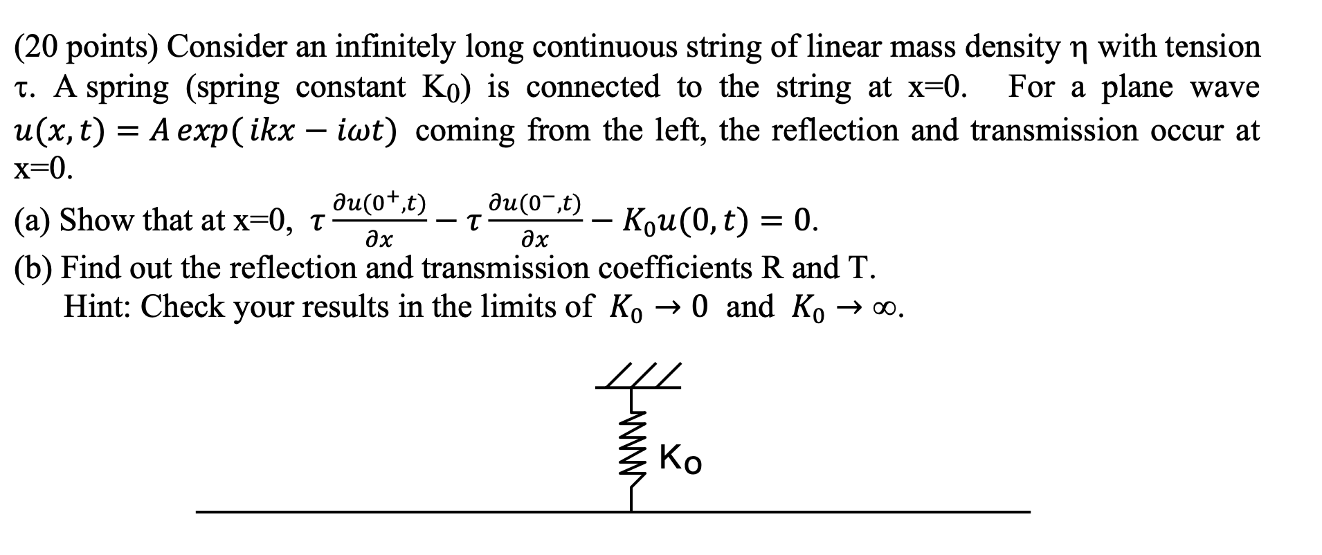Solved (20 points) Consider an infinitely long continuous | Chegg.com