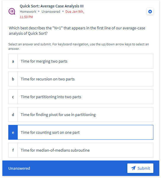 Solved Quick Sort: Average Case Analysis III Homework • | Chegg.com