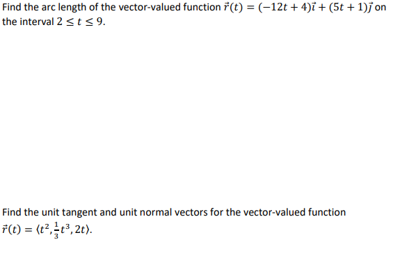 Solved Find the arc length of the vector-valued function (t) | Chegg.com