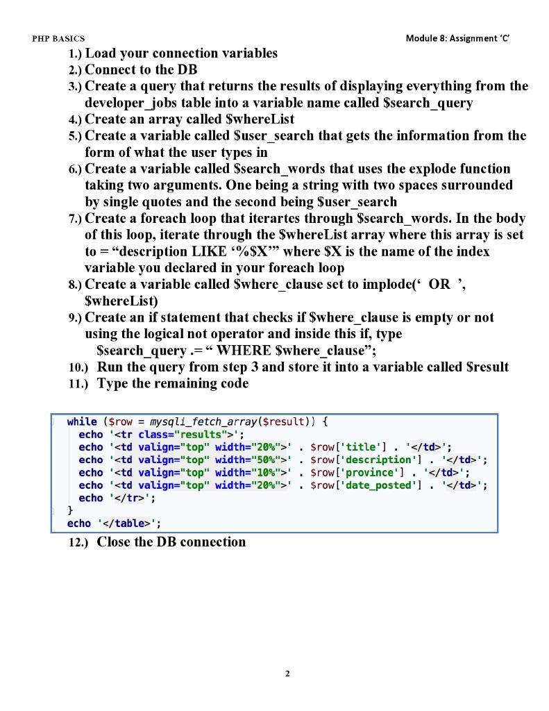 Solved Topic: "Developer Jobs Application" Part Three: | Chegg.com