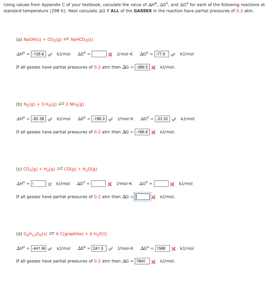 Solved Using values from Appendix C of your textbook, | Chegg.com
