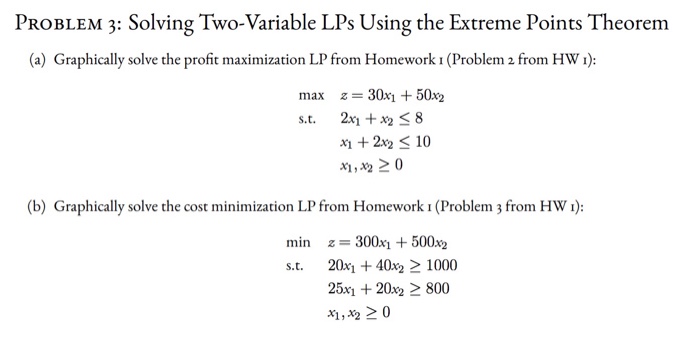 Solved (a) Graphically solve the profit maximization LP from | Chegg.com