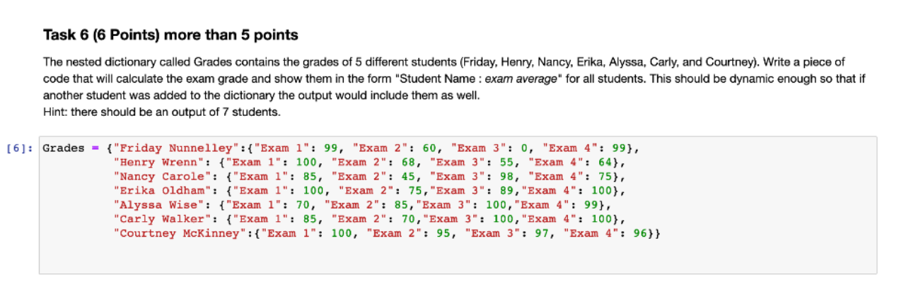 Solved Task 6 (6 Points) more than 5 points The nested | Chegg.com