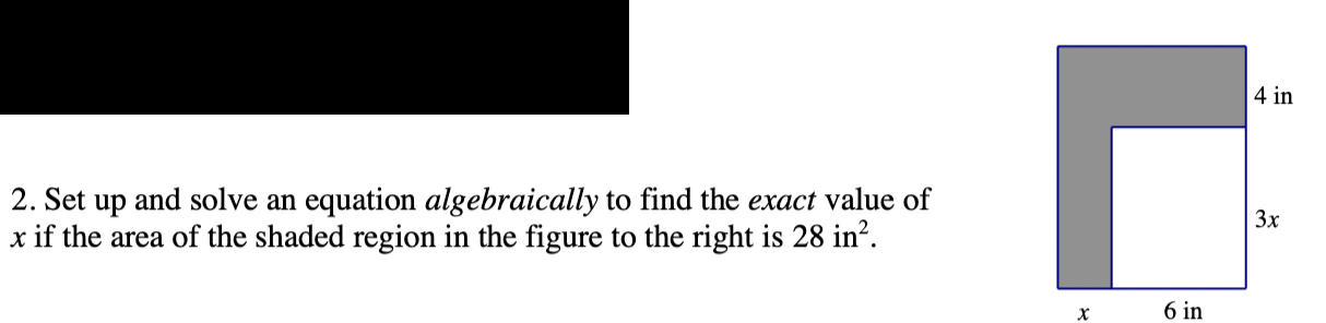 Solved 2. Set up and solve an equation algebraically to find | Chegg.com