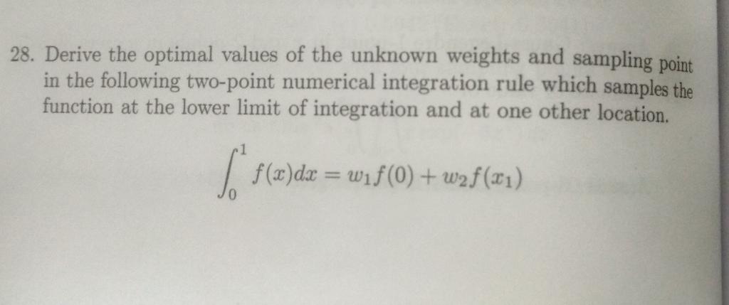 Solved 28. Derive the optimal values of the unknown weights | Chegg.com