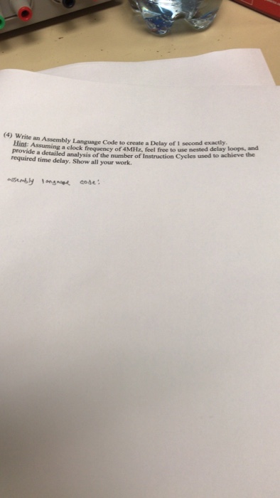 Solved 4 Write An Assembl Y Language Code To Create A 