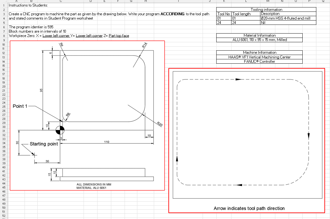 Solved E H M N Instructions to Students: 1 2 3 Create a CNC | Chegg.com