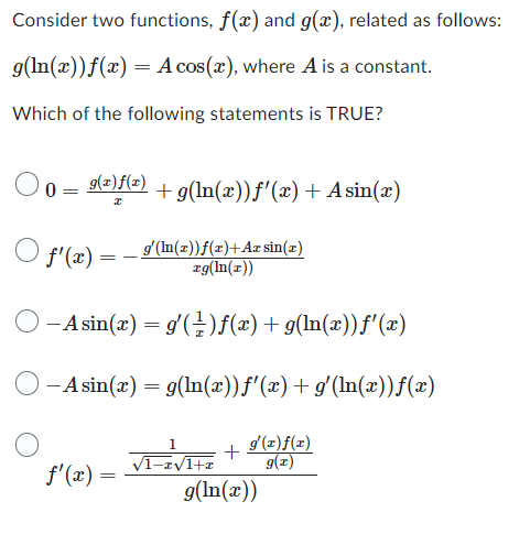 Solved Consider two functions, f(x) and g(x), related as | Chegg.com