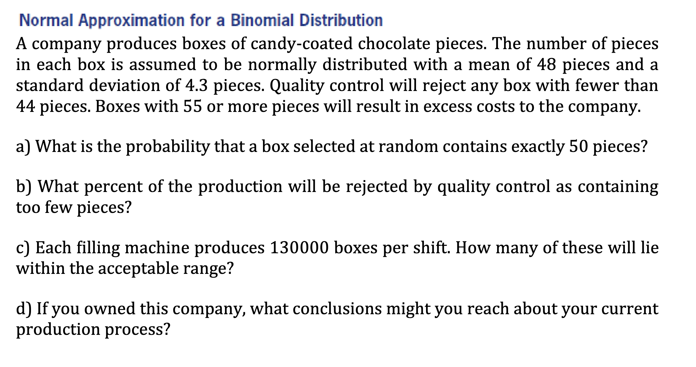 Solved Normal Approximation for a Binomial DistributionA | Chegg.com