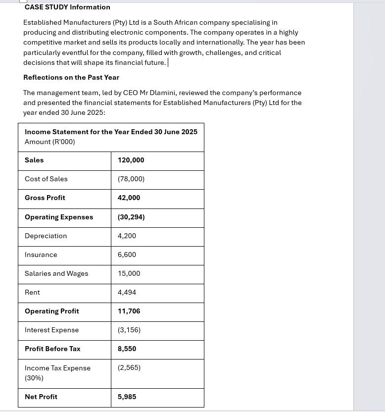 Solved QUESTION 4 (25 ﻿marks) ﻿Using the Projected Statement | Chegg.com
