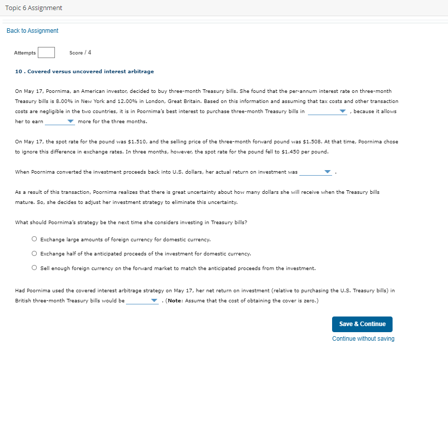 Solved Topic 6 Assignment Back to Assignment Attempts | Chegg.com Solved Topic 6 Assignment Back to Assignment Attempts | Chegg.com