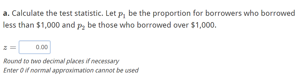 Solved In a sample of 80 borrowers who borrowed less than | Chegg.com