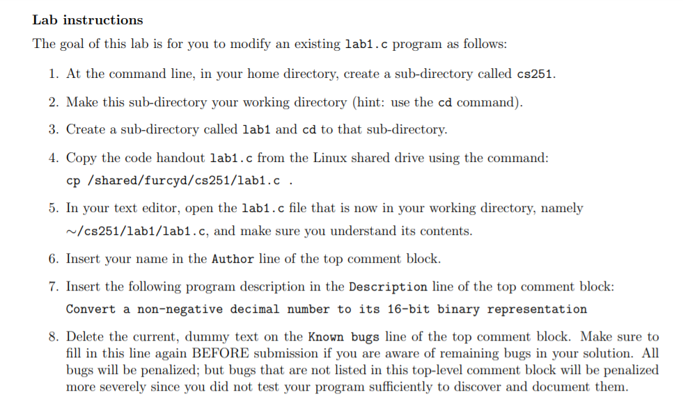 Solved Lab instructions The goal of this lab is for you to | Chegg.com