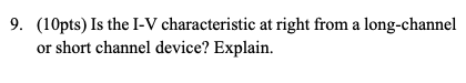 Solved 9. (10pts) Is the I-V characteristic at right from a | Chegg.com