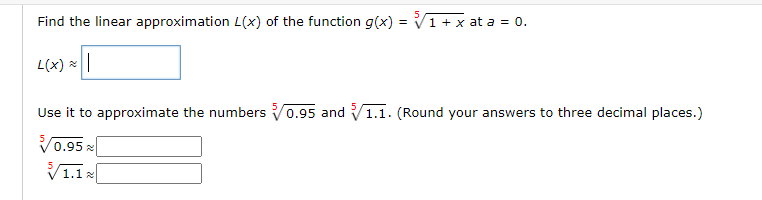 Solved Find the linear approximation L(x) of the function | Chegg.com
