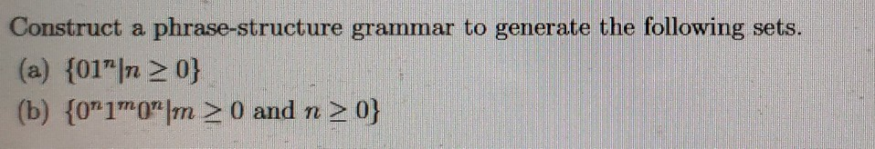 Solved Construct a phrase-structure grammar to generate the | Chegg.com