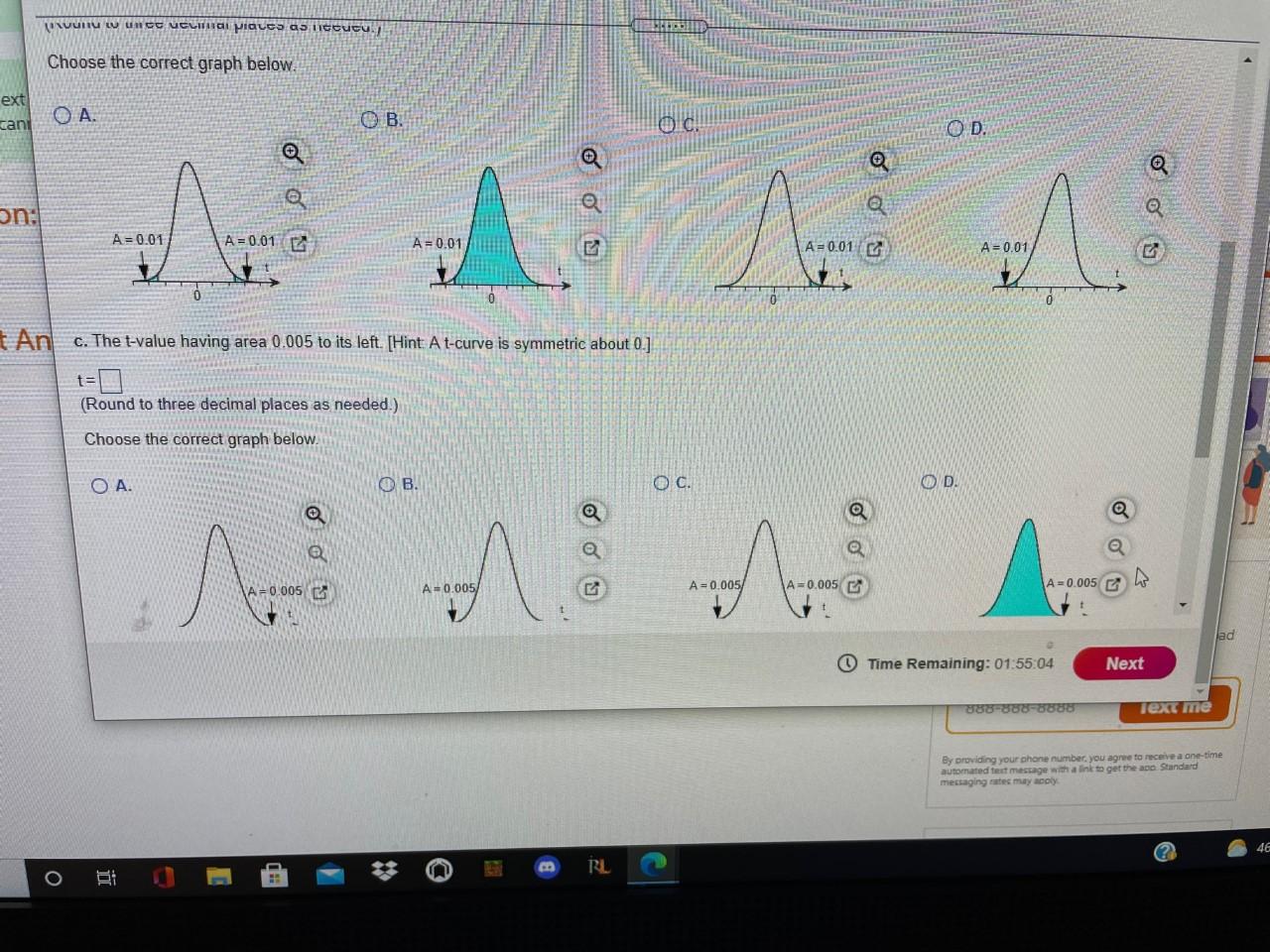 Solved For a t-curve with df = 42, find each t-value in | Chegg.com