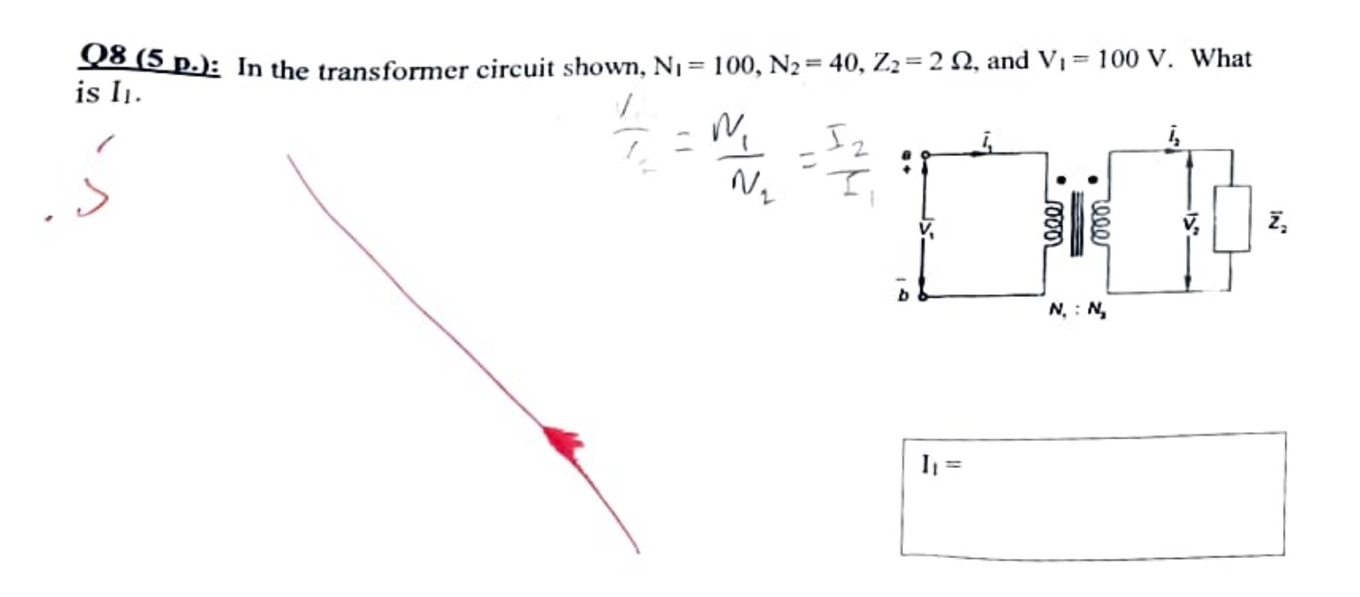 Solved Q8 (5 p.): In the transformer circuit shown, | Chegg.com