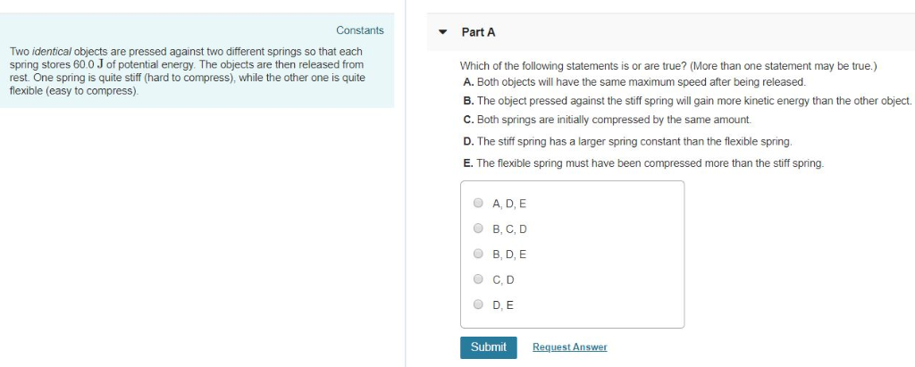 Solved Constants Part A Two identical objects are pressed | Chegg.com
