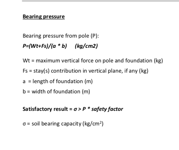 Bearing pressure Bearing pressure from pole (P) | Chegg.com
