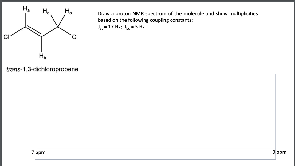 Solved Draw a proton NMR spectrum of the molecule and show | Chegg.com
