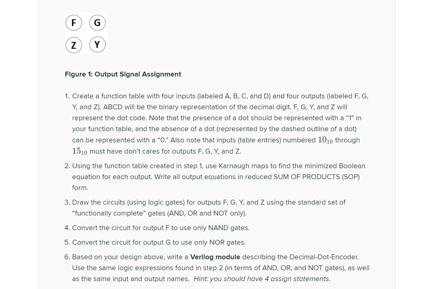 Solved F G Z Y Figure 1: Output Signal Assignment 1. Create | Chegg.com