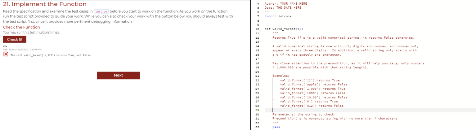 Solved Have to use introcs, while designing the function | Chegg.com