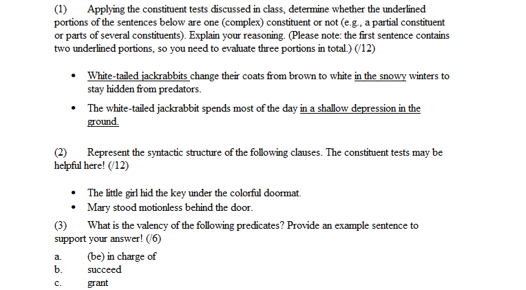 (1) Applying the constituent tests discussed in | Chegg.com