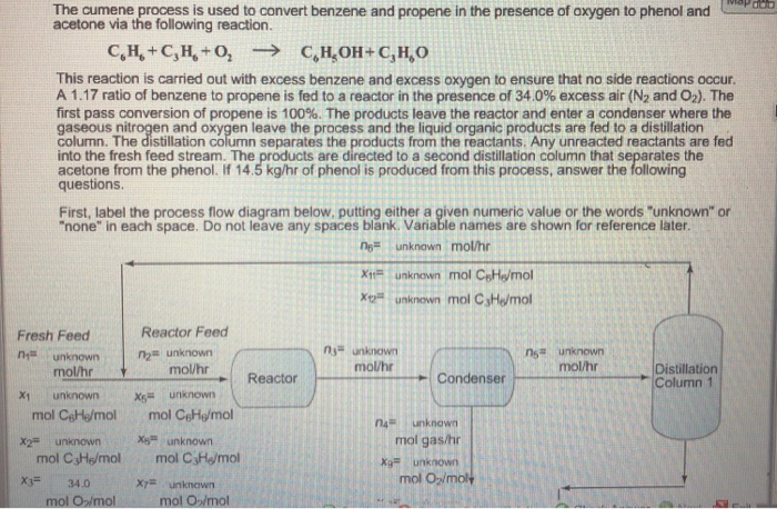 The cumene process is used to convert benzene and | Chegg.com